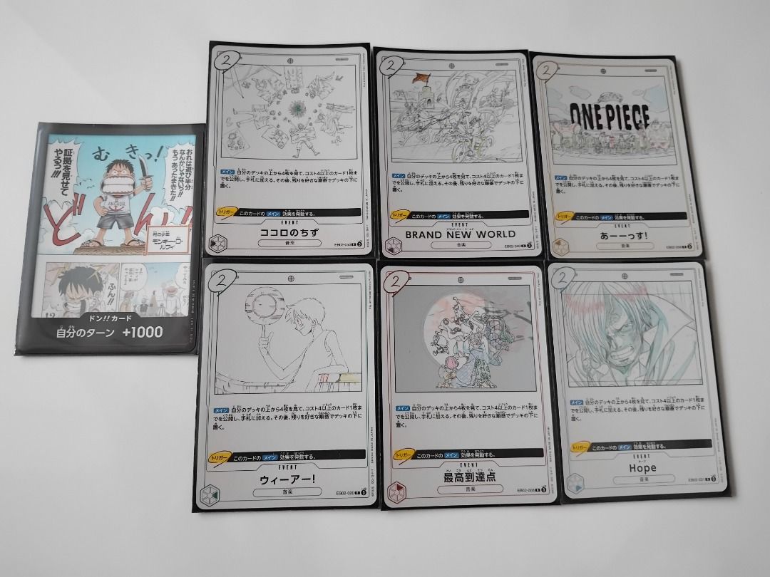 WTT EB02 One Piece TCG Sketch cards complete set of 6 and 1 Box ...