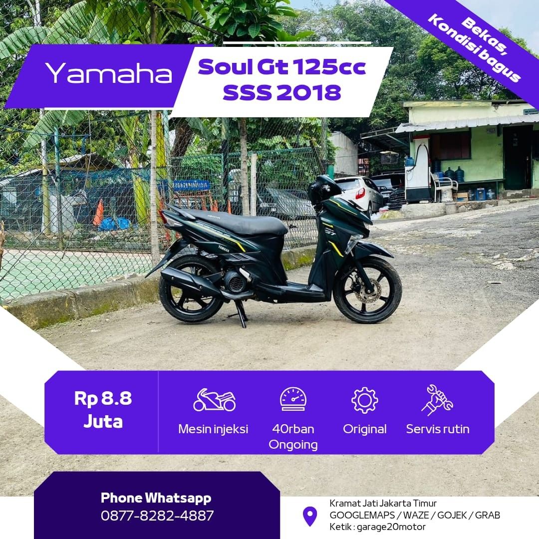 Yamaha soul GT 125cc bluecore fi Tahun 2018, Motor di Carousell