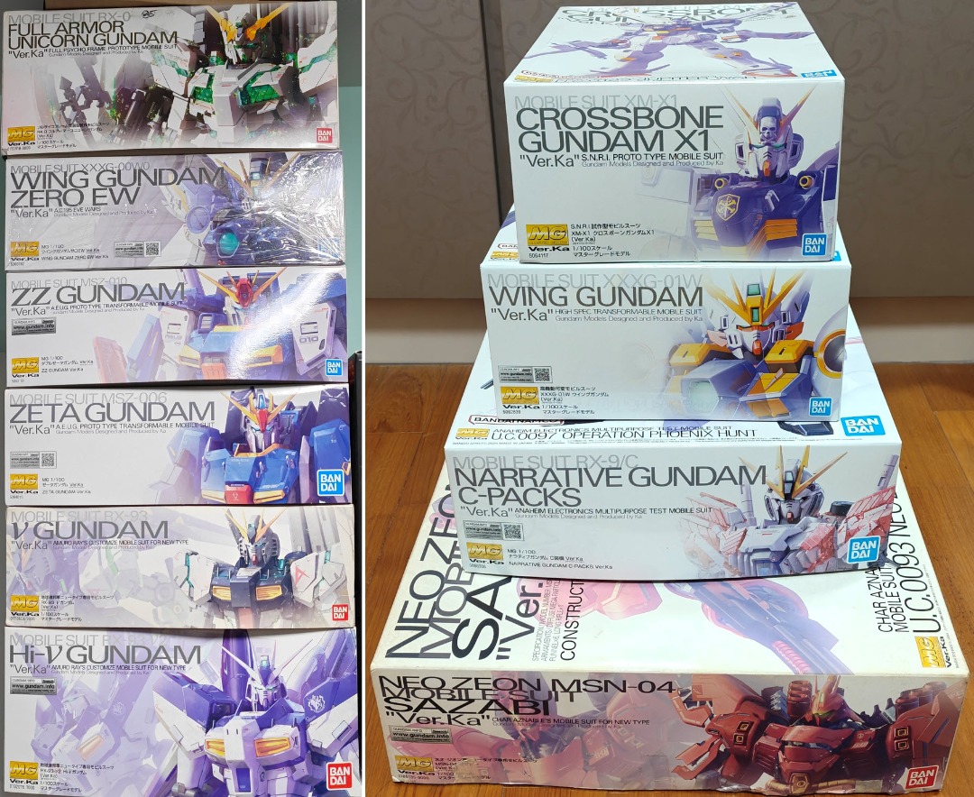 14 Kits Bundle - Bandai Namco 1/100 Scale MG Master Grade Ver. Ka Verka ...