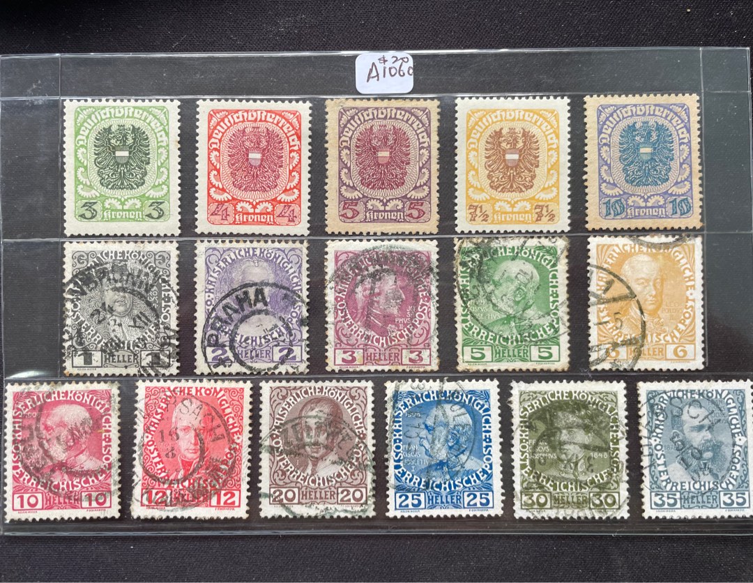 A1060 - Europe Austria 1920 Coat of Arms, 1913 The 60th Anniversary of ...