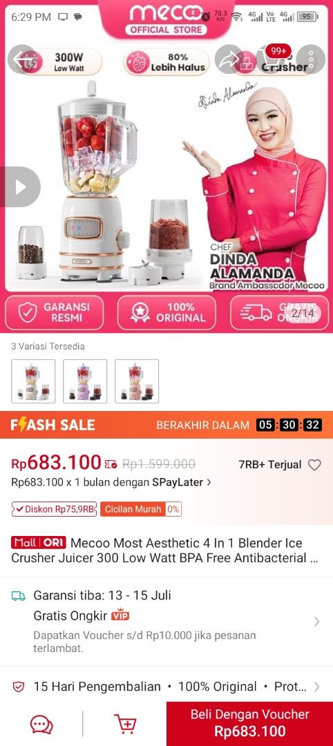 Blender Mecco Most Aesthetic 4 in 1 (Masih baru), Elektronik, Lainnya ...