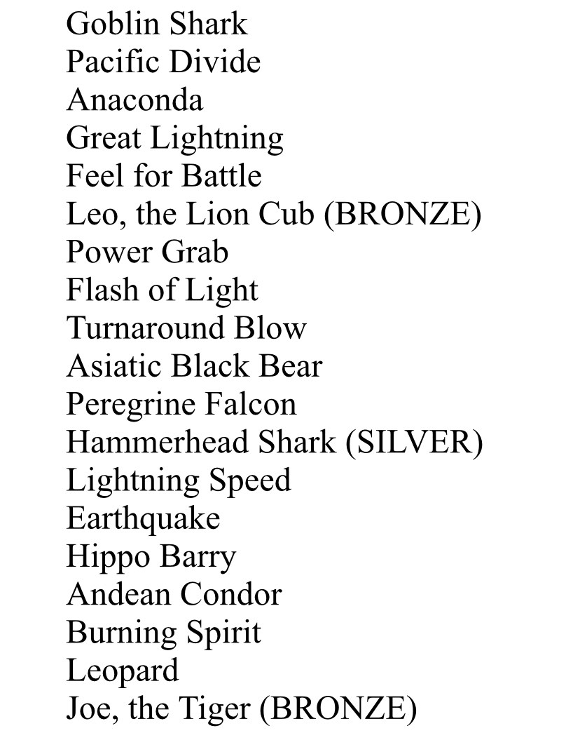 Animal Kaiser Version 2 Sequence List + 1 free MYSTERIOUS Animal Kaiser ...