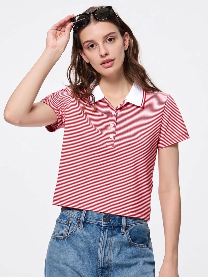 GU borderline top, Women's Fashion, Tops, Shirts on Carousell