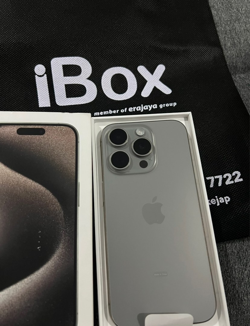 Iphone 15pro ibox Natural titanium, Telepon Seluler & Tablet, iPhone ...