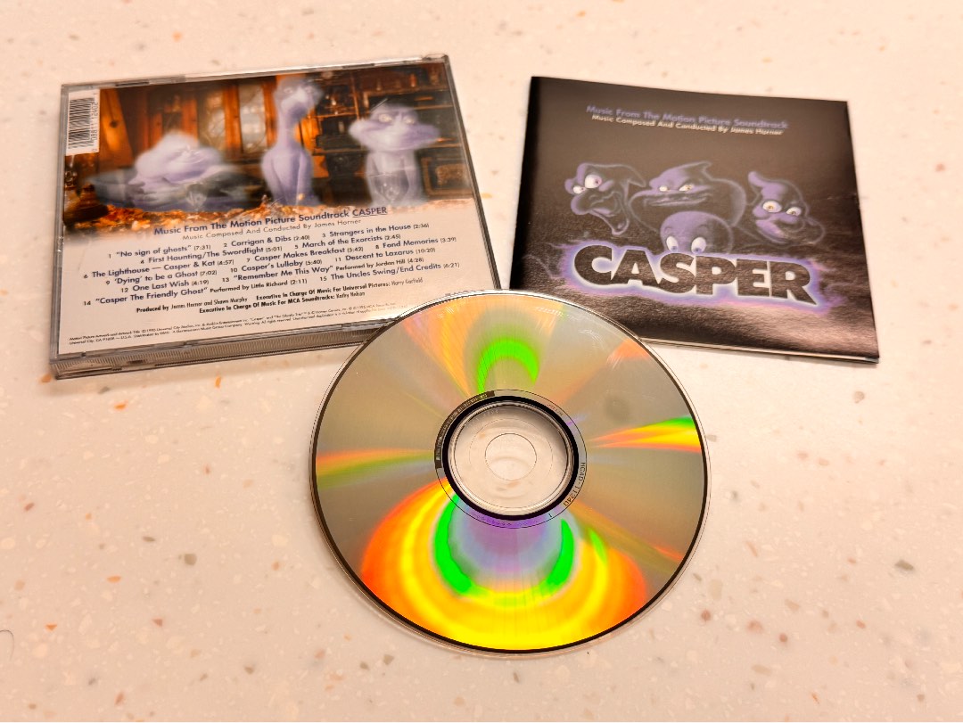 James Horner – Casper (Music From The Motion Picture Soundtrack) 鬼馬小靈精電影原聲大碟 1995年 舊美版, 興趣及遊戲 ...
