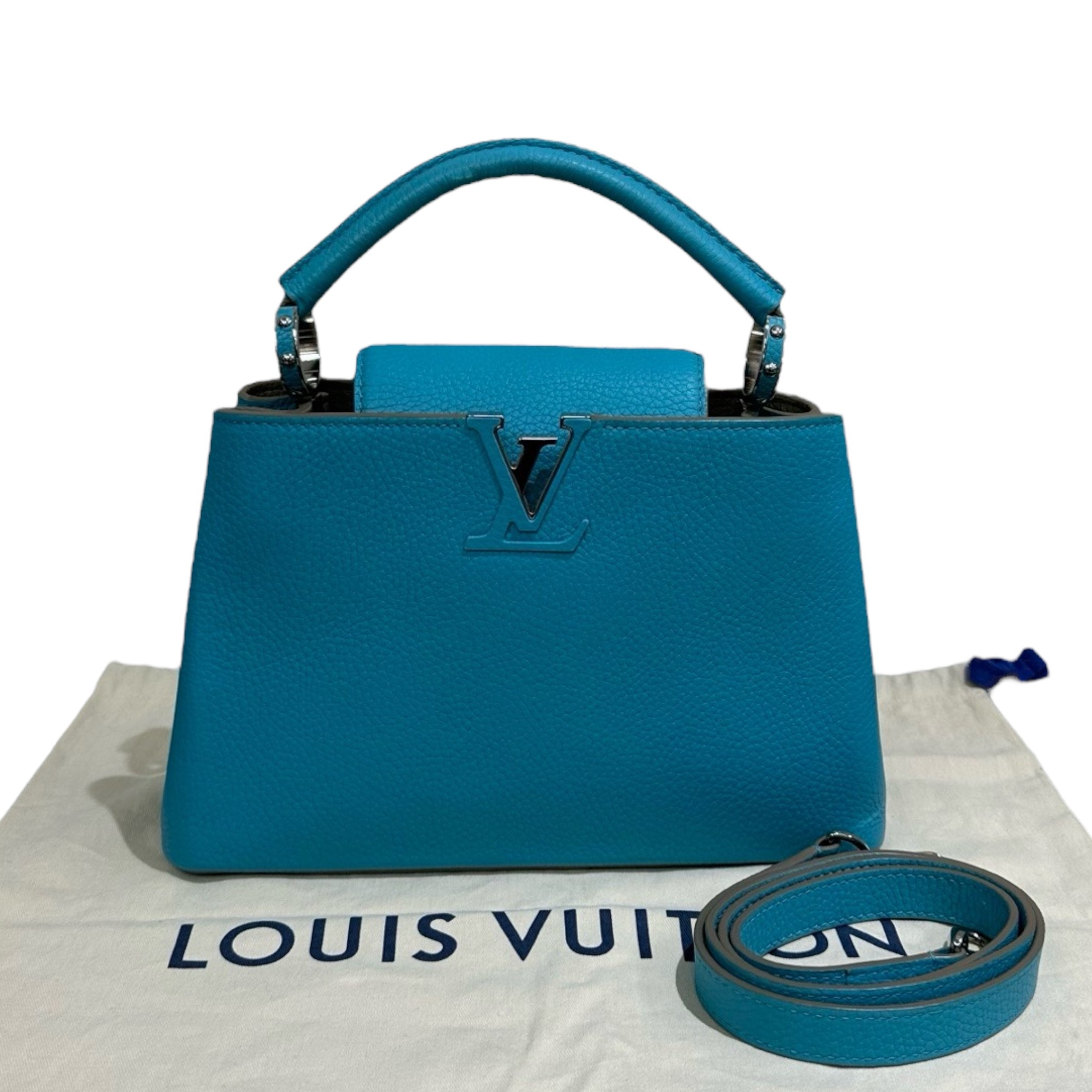 Louis Vuitton Capucines BB in Blue SHW, Luxury, Bags & Wallets on Carousell