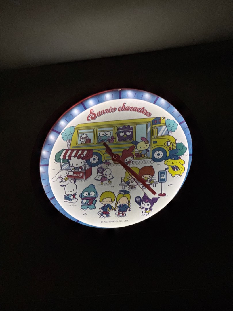 Authentic Sanrio Wall clock with Motion-sensor light up in the dark ...