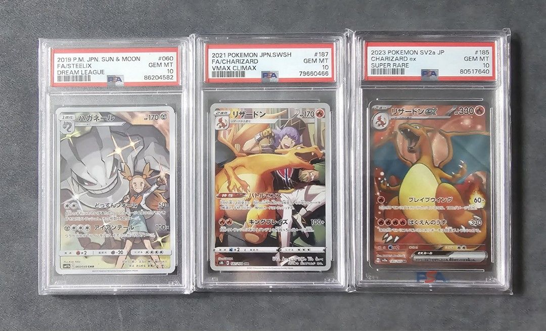 Pokemon Cards - PSA10 CHARIZARD,STEELIX AND YU NAGABA SET x10 (not graded), Hobbies & Toys, Toys ...