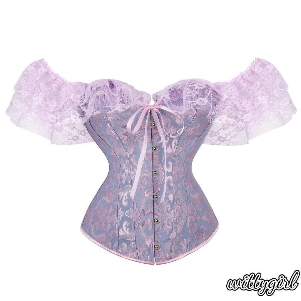 Rapunzel Inspired Purple and Pink Corset Top, Women's Fashion, Tops ...