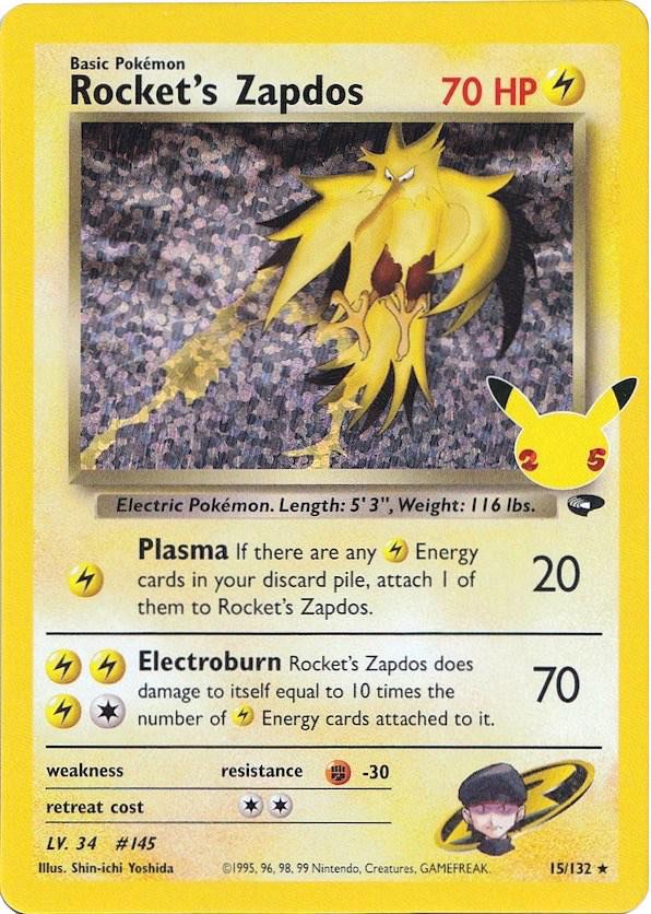 Rocket’s Zapdos Celebrations ( 25th Anniversary ), Hobbies & Toys, Toys ...