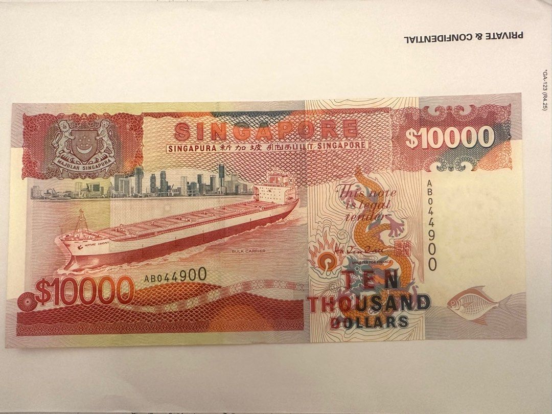 Singapore ship series old note 10000, Hobbies & Toys, Memorabilia ...
