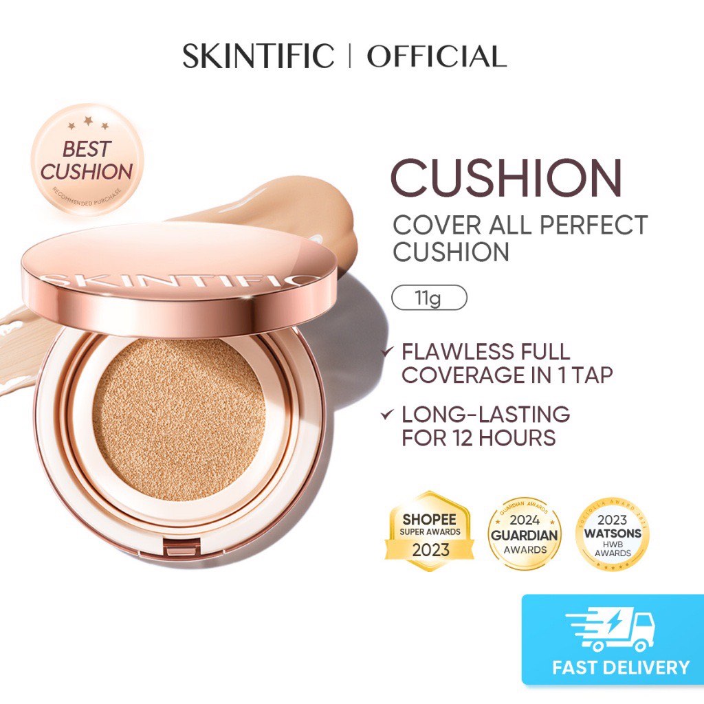 Skintific Cover All Perfect Cushion - 02 Ivory, Beauty & Personal Care ...