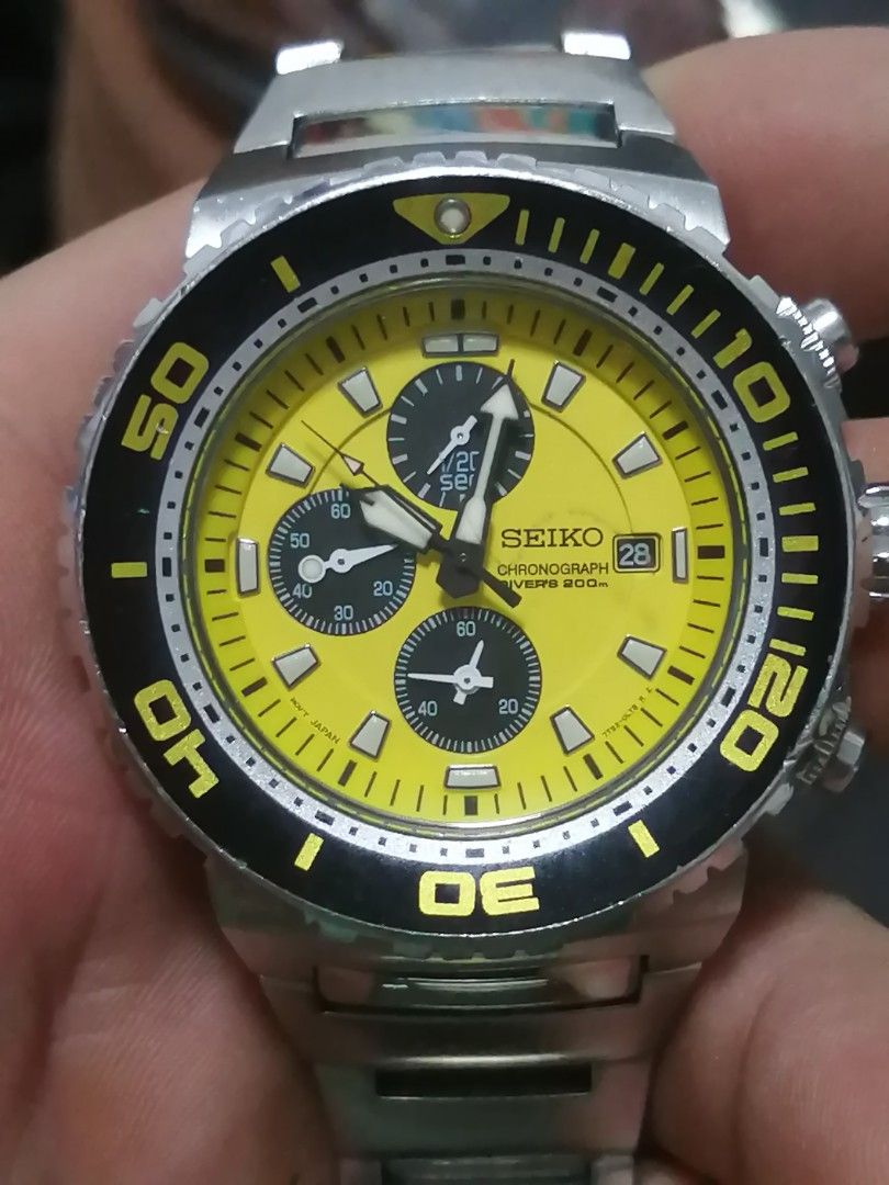 Super Rare and Collectable Authentic Seiko SNDA15P1 Yellow Caesar-Scuba ...