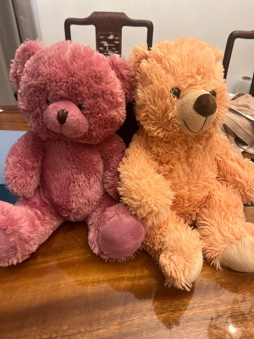 Teddy Bear Plushies - Pink and Peach, Hobbies & Toys, Toys & Games on ...