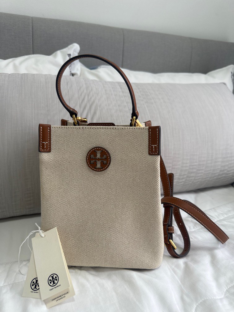 Tory Burch Blake Canvas Bucket Bag, Luxury, Bags & Wallets on Carousell