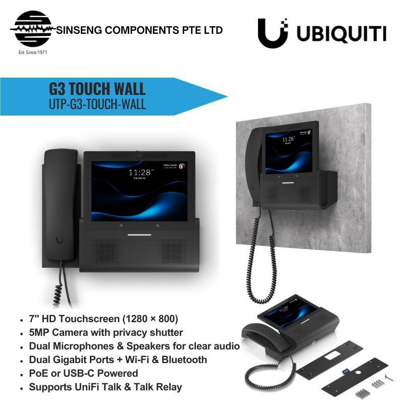 Ubiquiti UniFi UTP-G3-Touch-Wall G3 Touch Wall VoIP Phone | 7 ...