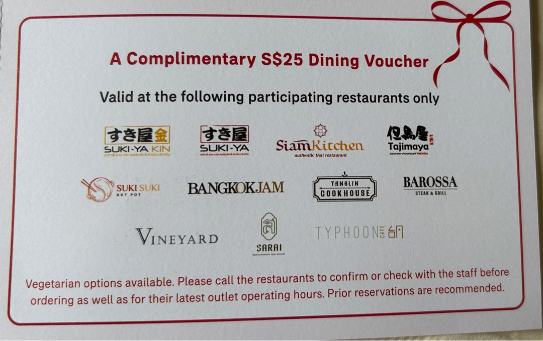 $25 dinning vouchers for multiple restaurants, Tickets & Vouchers ...