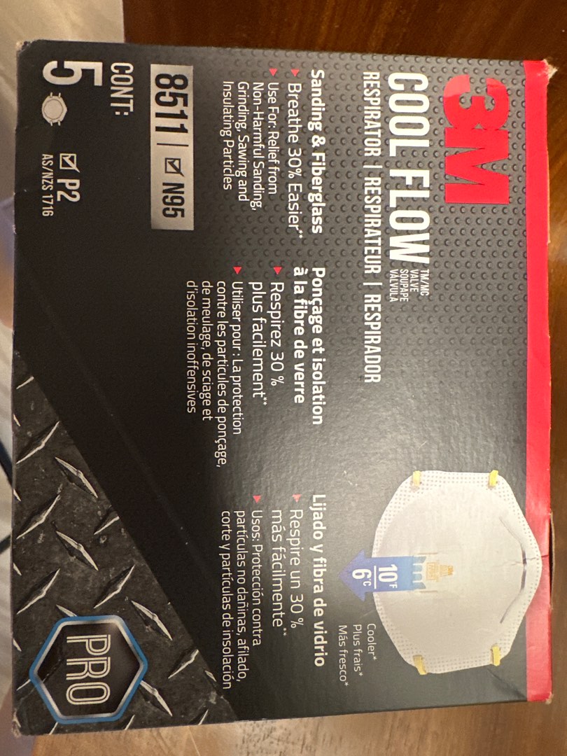 3M Cool Flow 8511 N95 Respirator, Health & Nutrition, Face Masks & Face ...