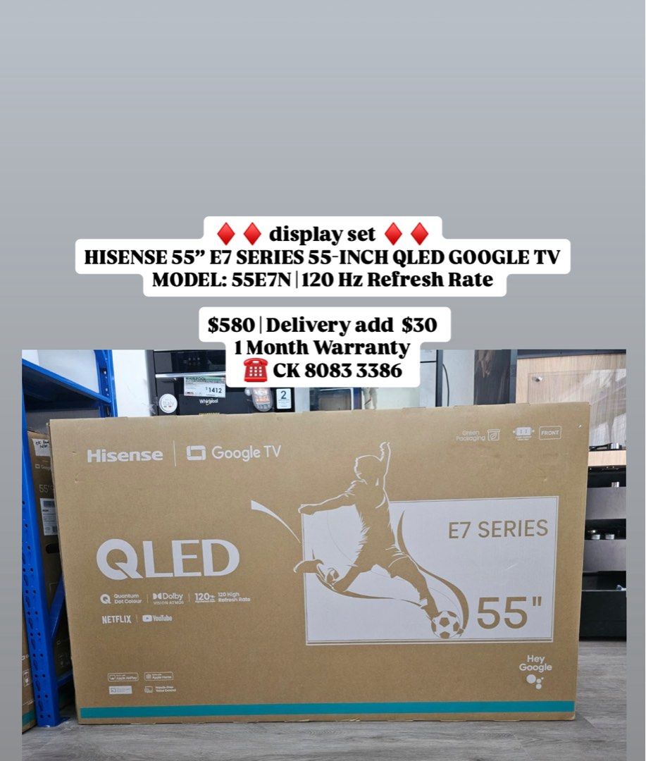 HISENSE 55” E7 SERIES 55-INCH QLED GOOGLE TV MODEL: 55E7N Gaming model ...