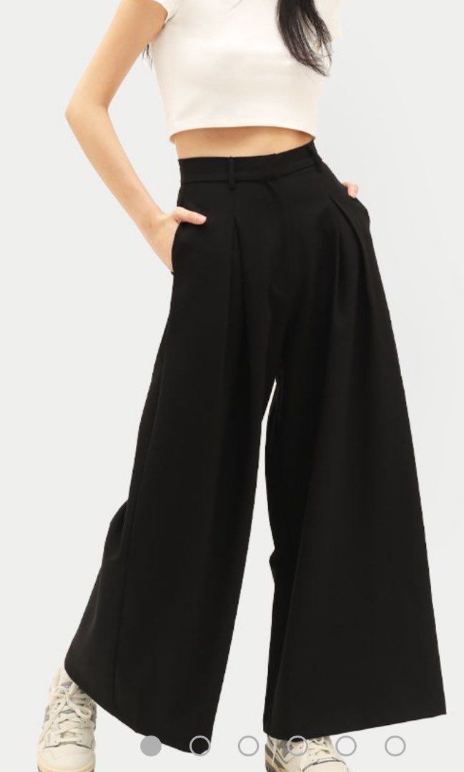 A For Arcade Wren Wide Leg Pants in Black, Women's Fashion, Bottoms ...