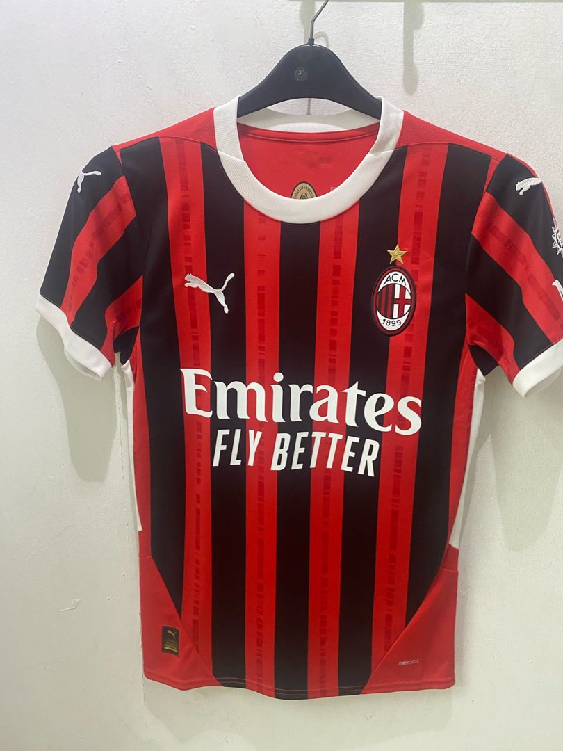 AC MILAN HOME KIT 24/25 ORIGINAL, Men's Fashion, Activewear on Carousell