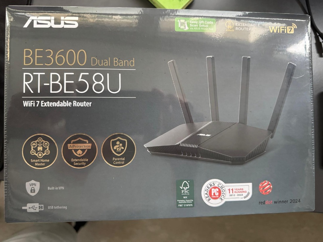 ASUS RT-BE58U WiFi 7 Extendable Router, Computers & Tech, Parts ...