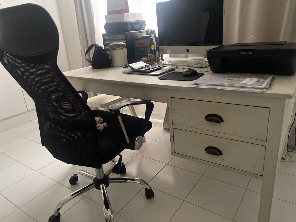 Big study table set, Furniture & Home Living, Furniture, Tables & Sets ...