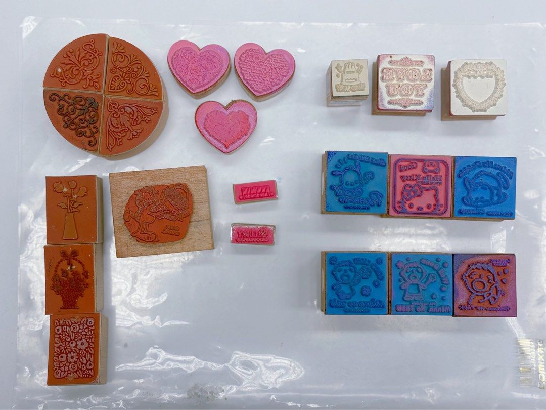 DSL1224 各款 木印章 SANRIO 大口仔 PC狗 HELLO KITTY 加菲貓 STAMPS 手帳用印章, 興趣及遊戲, 手作 ...