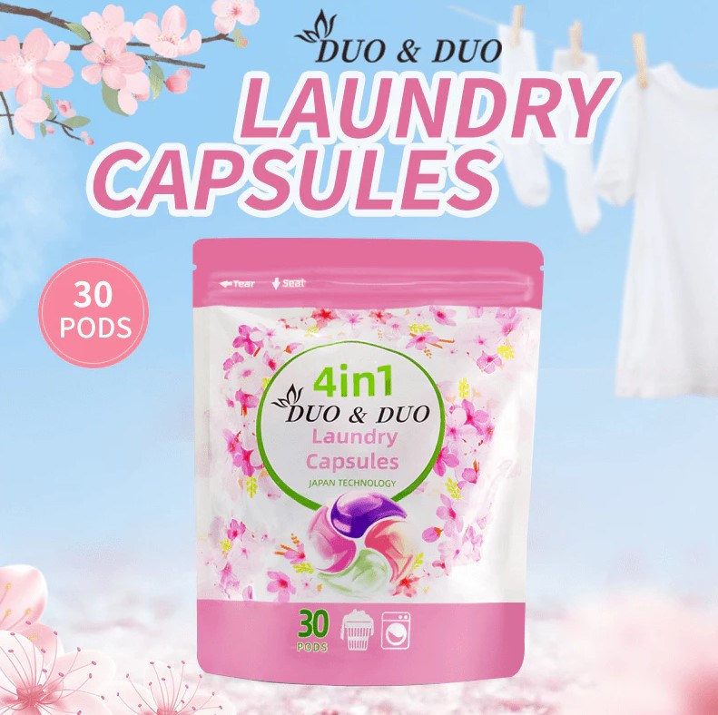 Duo & Duo 4 in 1 Laundry Capsules (Cherry Blossom), Furniture & Home ...