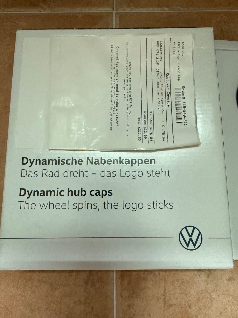 VW Dynamic Floating Center Cap "Spin Wheel Cap" - Set Of 4 (R Logo ...