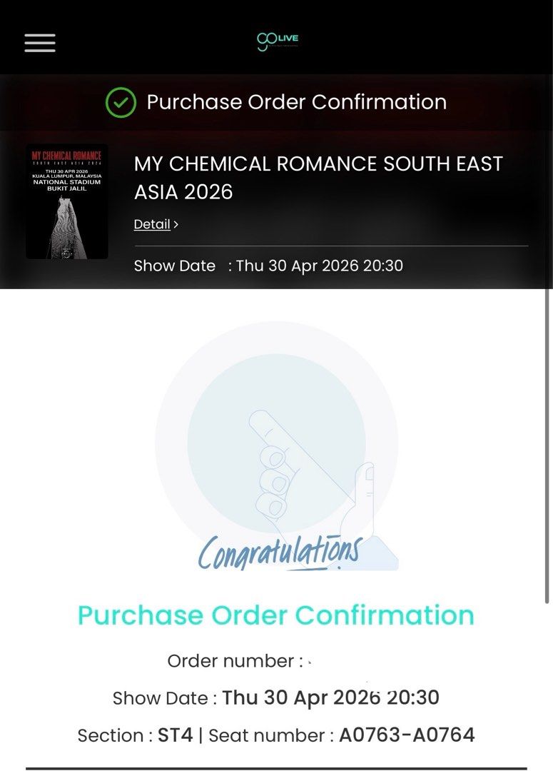 My chemical romance ticket for sale only left 1 (MCR), Tickets ...