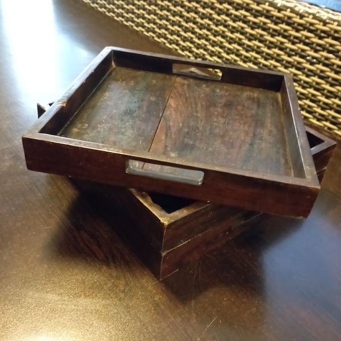 Nampan Serving Tray Kotak Kayu, Kitchen & Appliances di Carousell