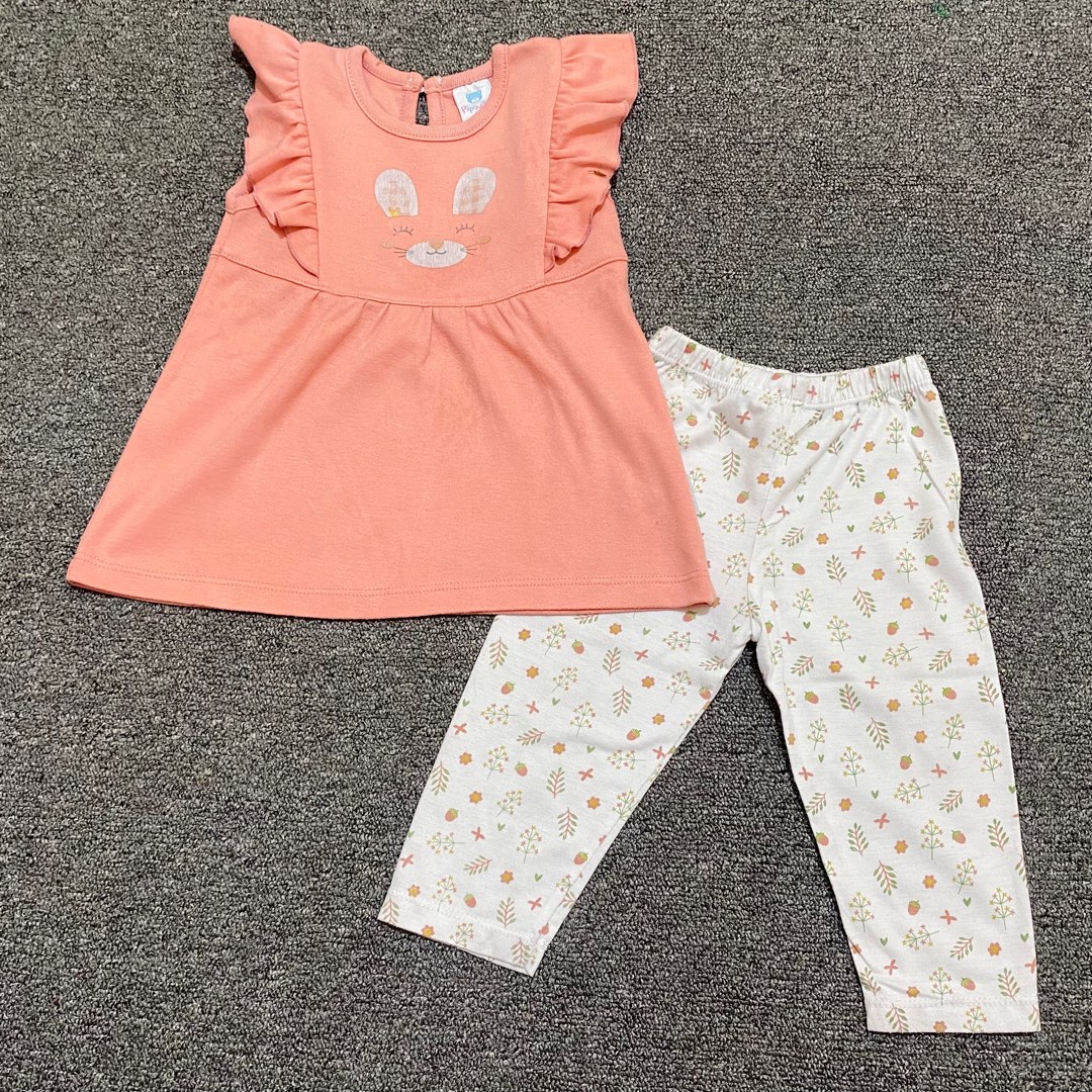 Pipiniko Set Oren Bunga 6-12m, Bayi & Anak, Baju Bayi di Carousell