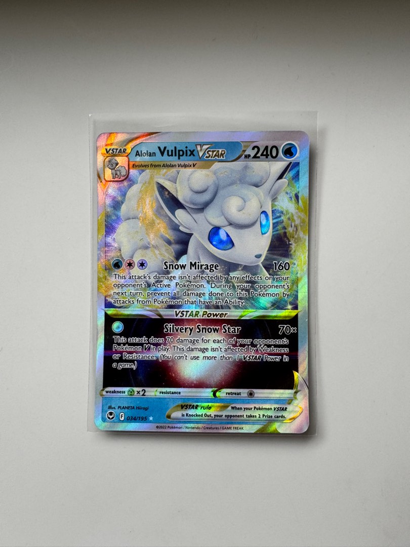 pokemon tcg Alolan Vulpix VSTAR - 034/195, Hobbies & Toys, Toys & Games ...