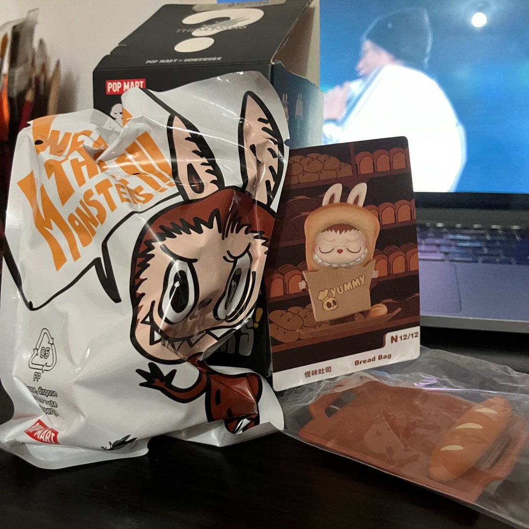 POPMART Labubu Almost Hidden The Monsters Bread Bag, Hobbies & Toys ...