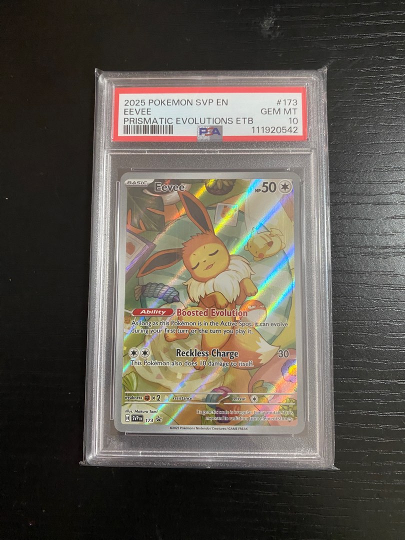 PSA 10 PSA10 Eevee IR Illustration Rare ETB Elite Trainer Box Promo Prismatic Evolutions PE ...