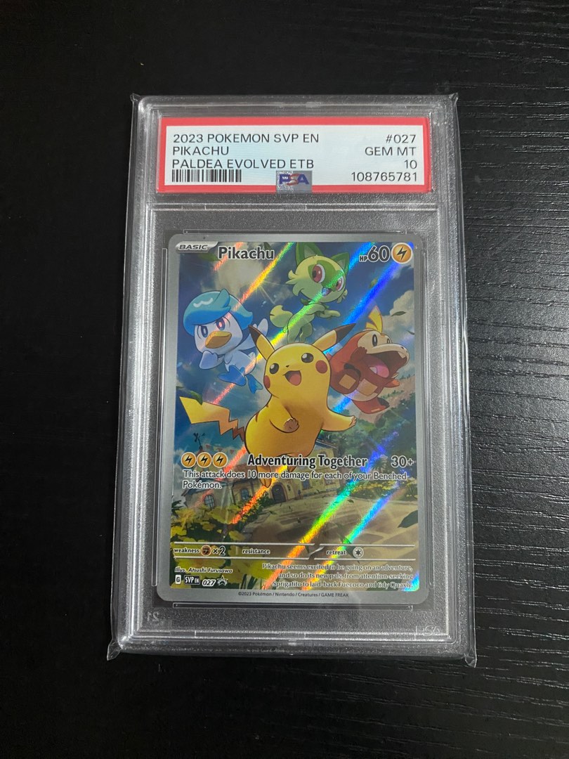 PSA 10 PSA10 Pikachu IR Illustration Rare ETB Elite Trainer Box Promo ...
