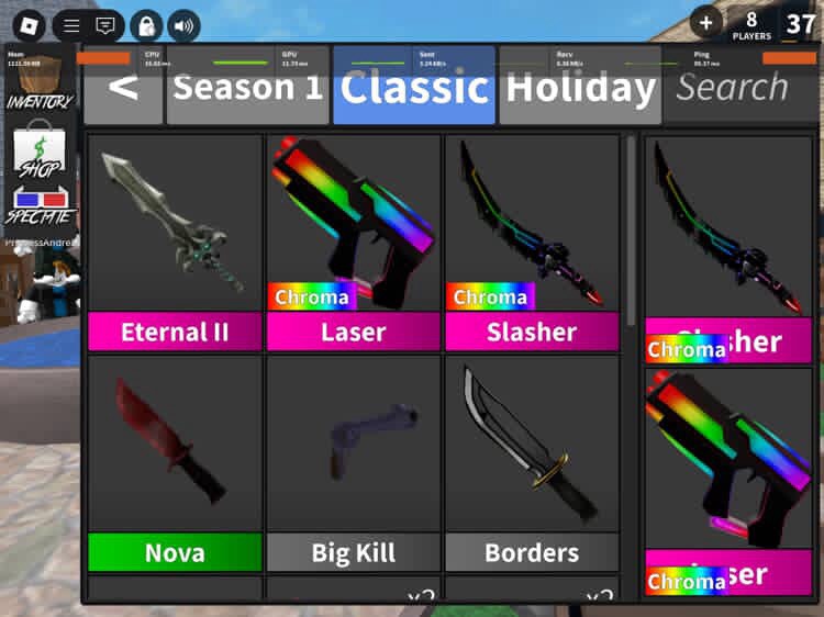 Roblox mm2 laser set, 電子遊戲, 遊戲機配件, 遊戲禮物卡及帳戶 - Carousell