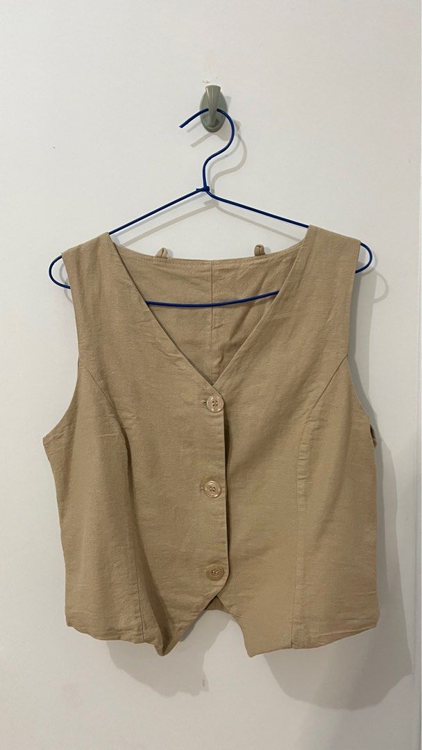 ROMPI/VEST COKLAT, Fesyen Wanita, Pakaian Wanita, Atasan di Carousell