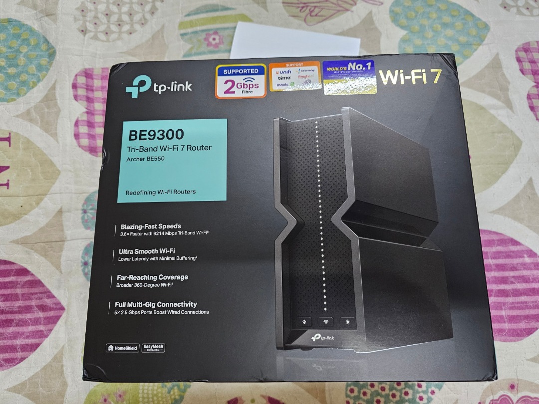 tp-link Archer BE550 (BE9300) Tri-Band Wi-Fi 7 Router with 5× 2.5Gbps ...