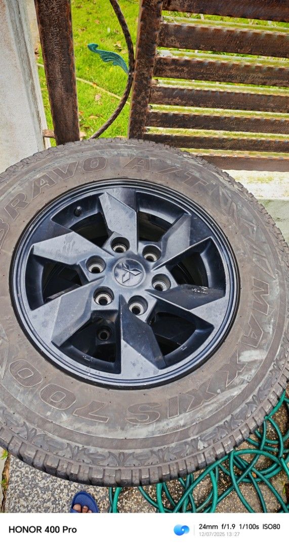 Triton Original Rim with Tyre 70%, Auto Accessories on Carousell