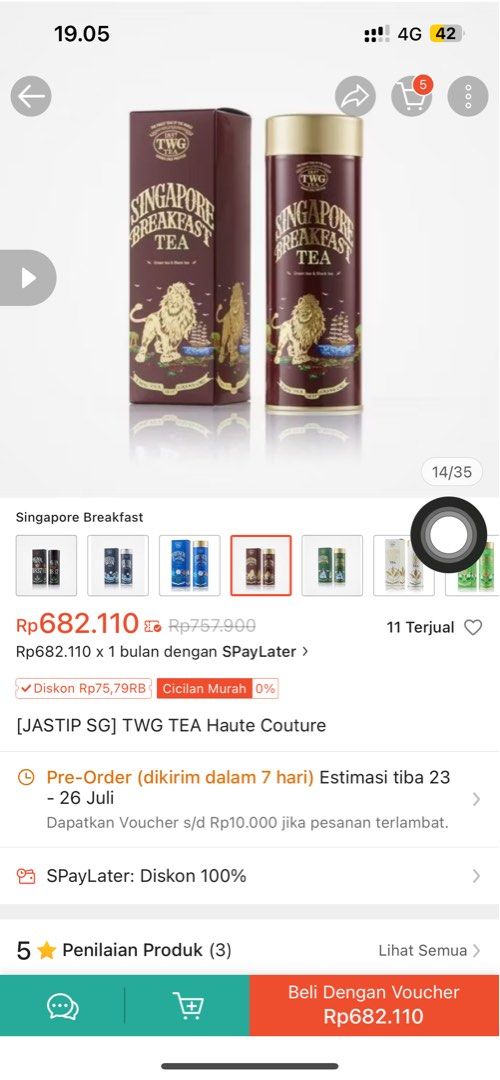 TWG tea Plus box (2 jenis teh) expired 2027 (baru) tidak pernah dibuka ...