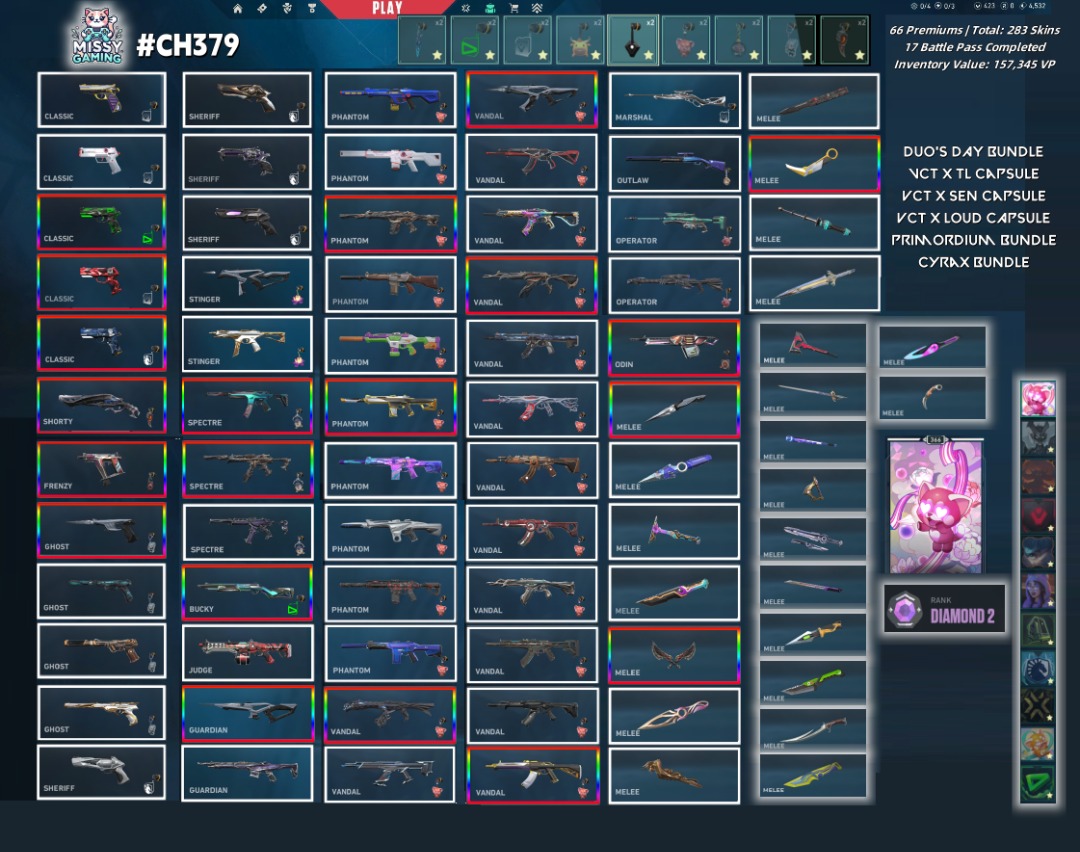 WTS SUPER STACKED 66 Premium Skins Valorant Account - Duo's Day | VCT x ...