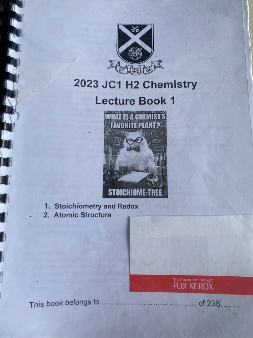 2023 JC1 H2 Chemistry Lecture Books (Set of 5), Hobbies & Toys, Books ...