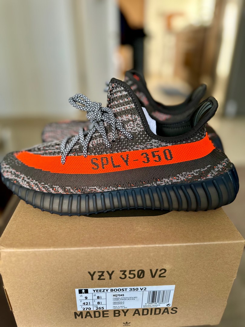 Adidas Yeezy Boost 350 V2 - Carbon Beluga US9/UK8.5, Men's Fashion ...