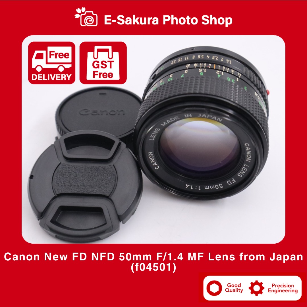 Canon New FD NFD 50mm F/1.4 MF Lens from Japan (f04501), Photography ...