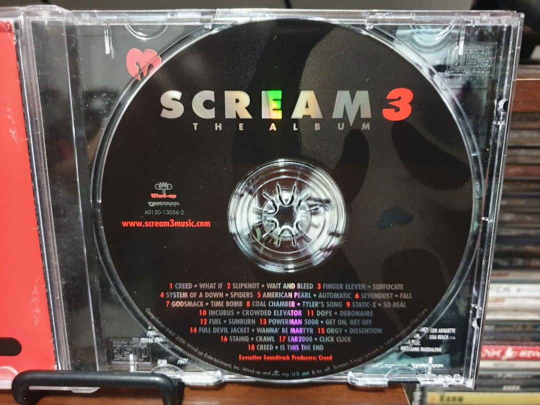 CD SCREAM 3 movie OST soundtrack creed slipknot system of a down ...