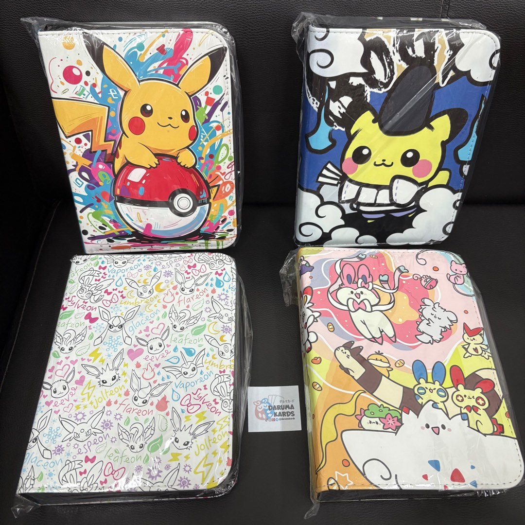 ⭐️4 Pocket Zip Binders for Pokemon TCG⭐️ (pokemontcg pikachu snorlax ...