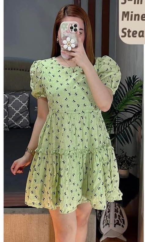 Cute puffy green dress, Women's Fashion, Dresses & Sets, Dresses on Carousell