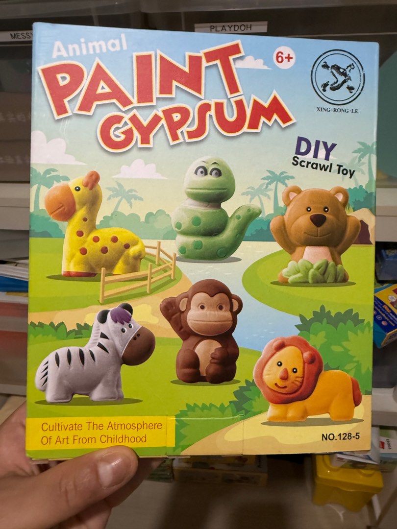 DIY Scrawl Toy - Animal Paint Gympsum, Babies & Kids, Infant Playtime ...